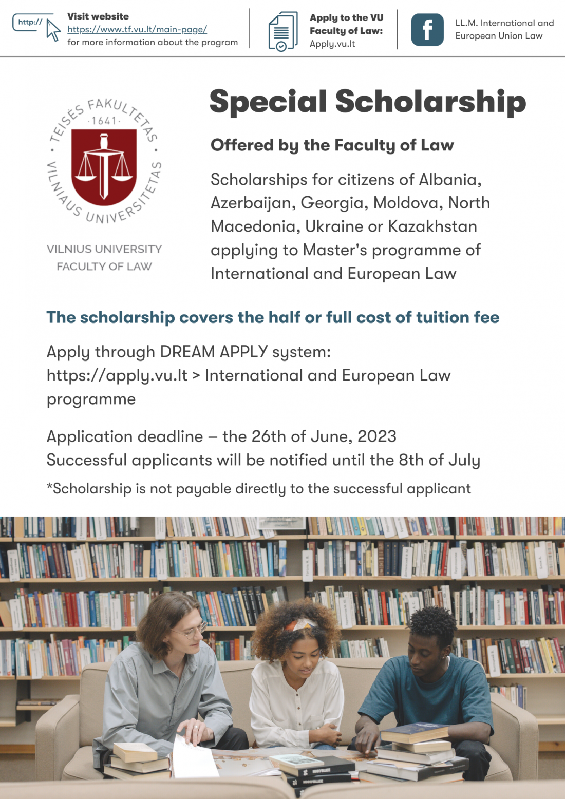 Special Scholarship for applicants to Master’s program | Vilnius ...